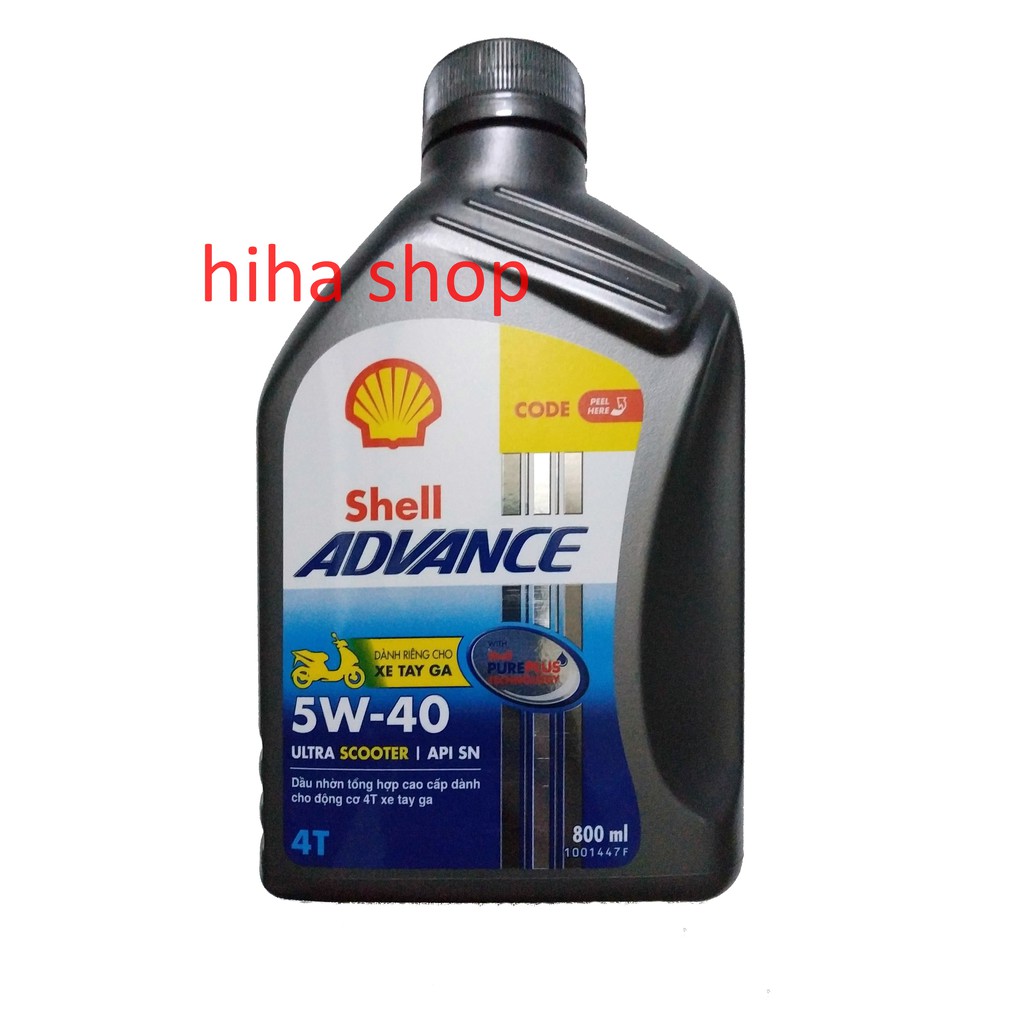 Nhớt 0.8L-1L Shell advance Ultra Scooter 5W-40, dầu nhớt tay ga tổng ...