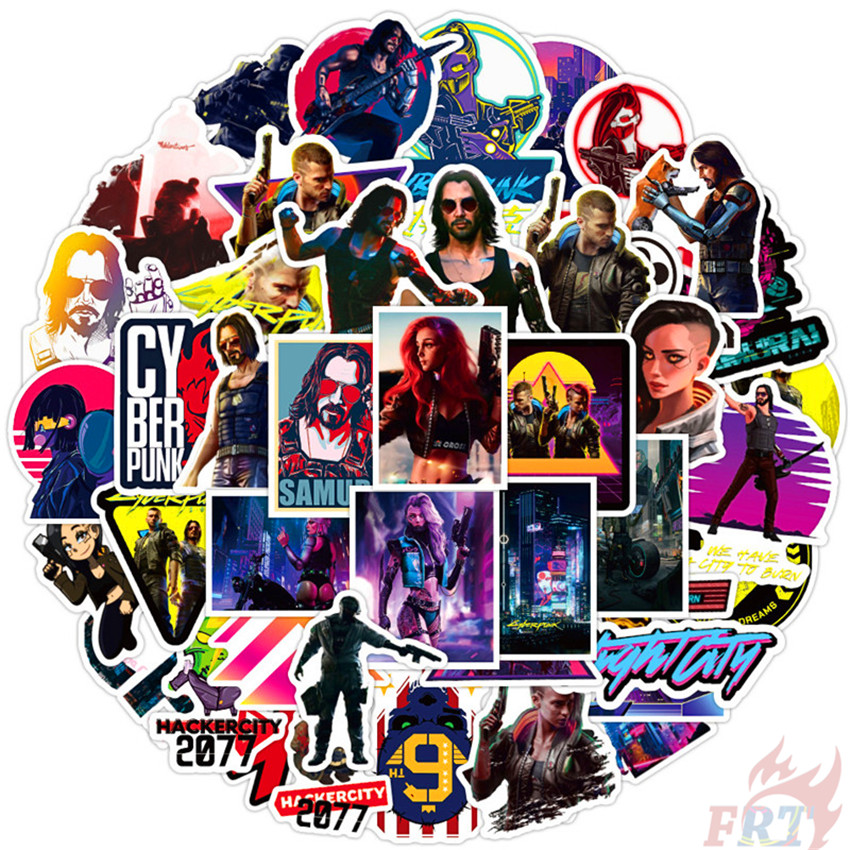 50Pcs/Set Cyberpunk 2077 Series 02 Stickers DIY Fashion Waterproof ...