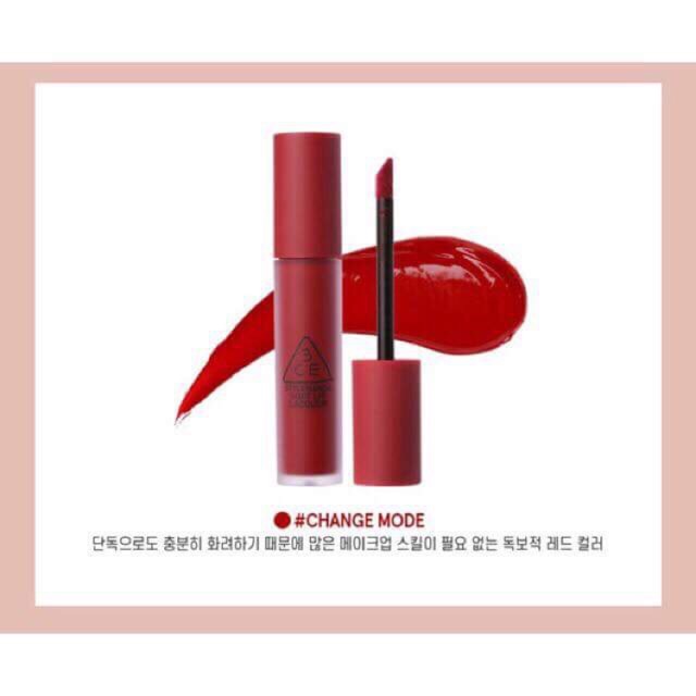 Son 3ce soft lip lacquer -son kem lì màu#change_mode(đỏ thuần) | Shopee Việt Nam
