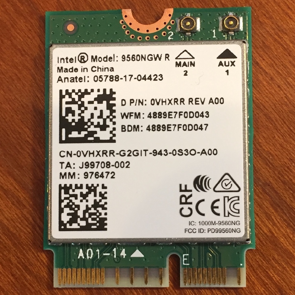 Card wifi 9560NGW băng tần kép - Intel® Wireless-AC 9560 (M.2/NGFF/2230 ...