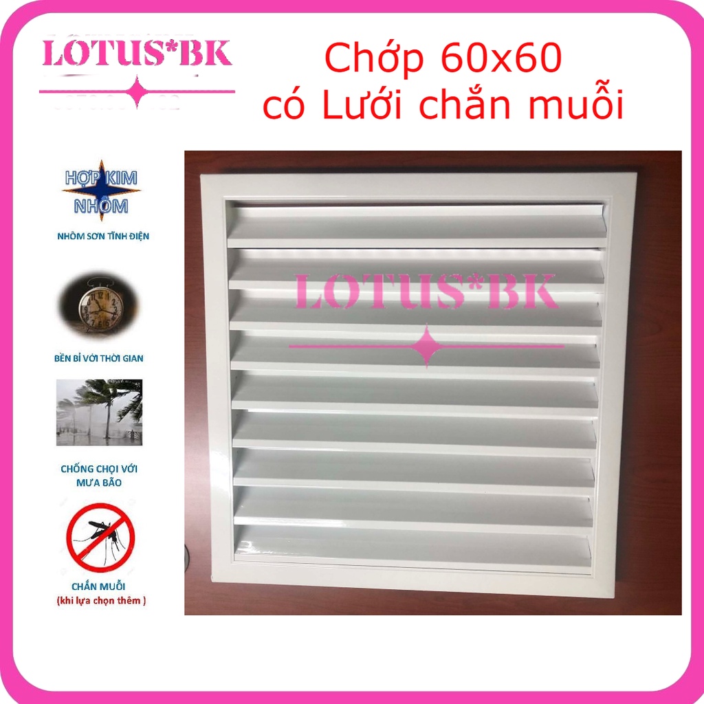 Louver, Chớp thông gió LV-600🏠CHỐNG HẮT MƯA🏠 nhôm siêu đẹp, bảo hành 12 ...
