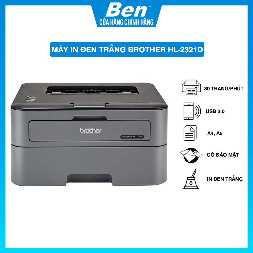 Máy in Brother HL-L2321D Lazer đen trắng chính hãng - BH 12 THÁNG L2321D | Shopee Việt Nam