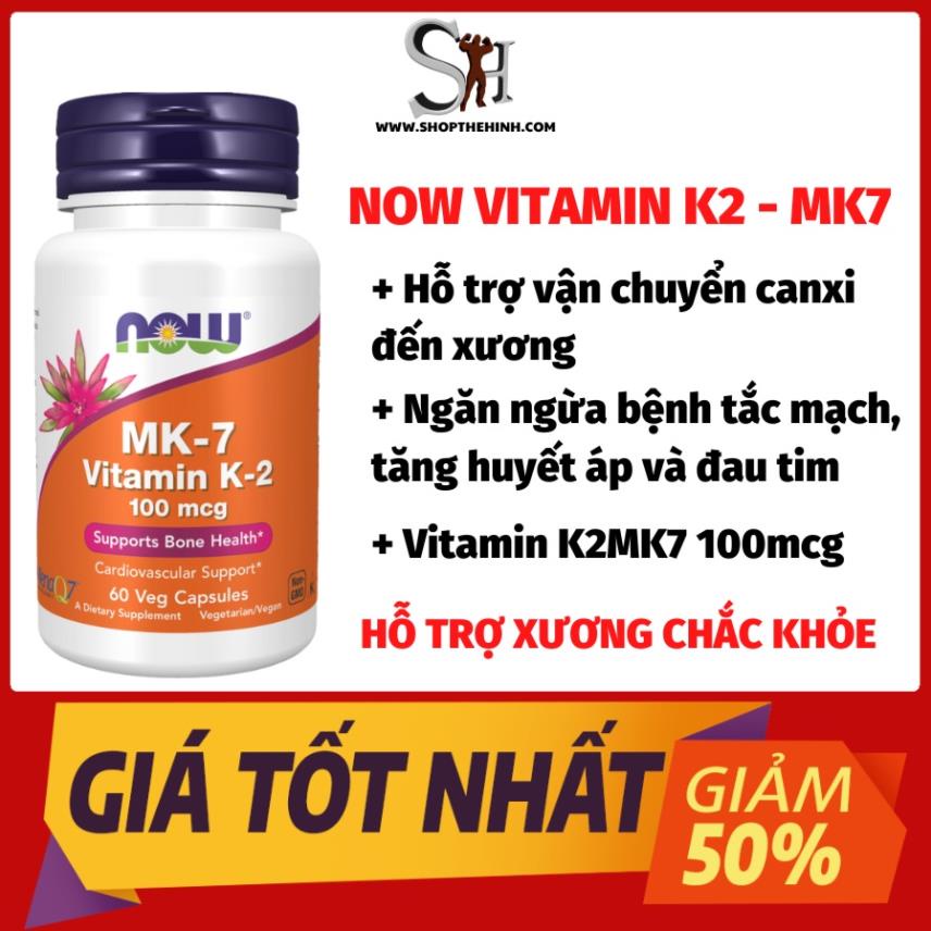 Now Vitamin K2 (60 Viên) - Thực Phẩm Bổ Sung Tăng Sức Đề Kháng, Hệ Miễn ...