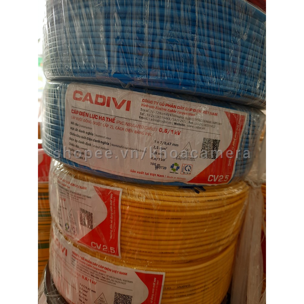 Dây điện đơn Cadivi CV 2.5 - 0,6/1kV (cuộn 100m) | Shopee Việt Nam