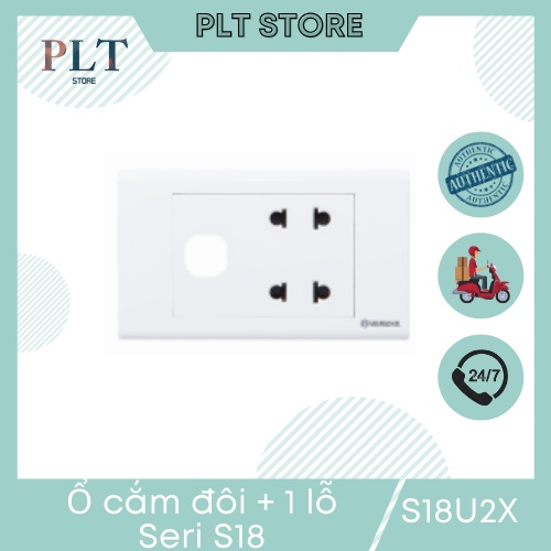 Ổ cắm đôi 2 chấu 16A + 1 lỗ Sino S18U2X dòng S18 ( 120x70 ) | Shopee ...