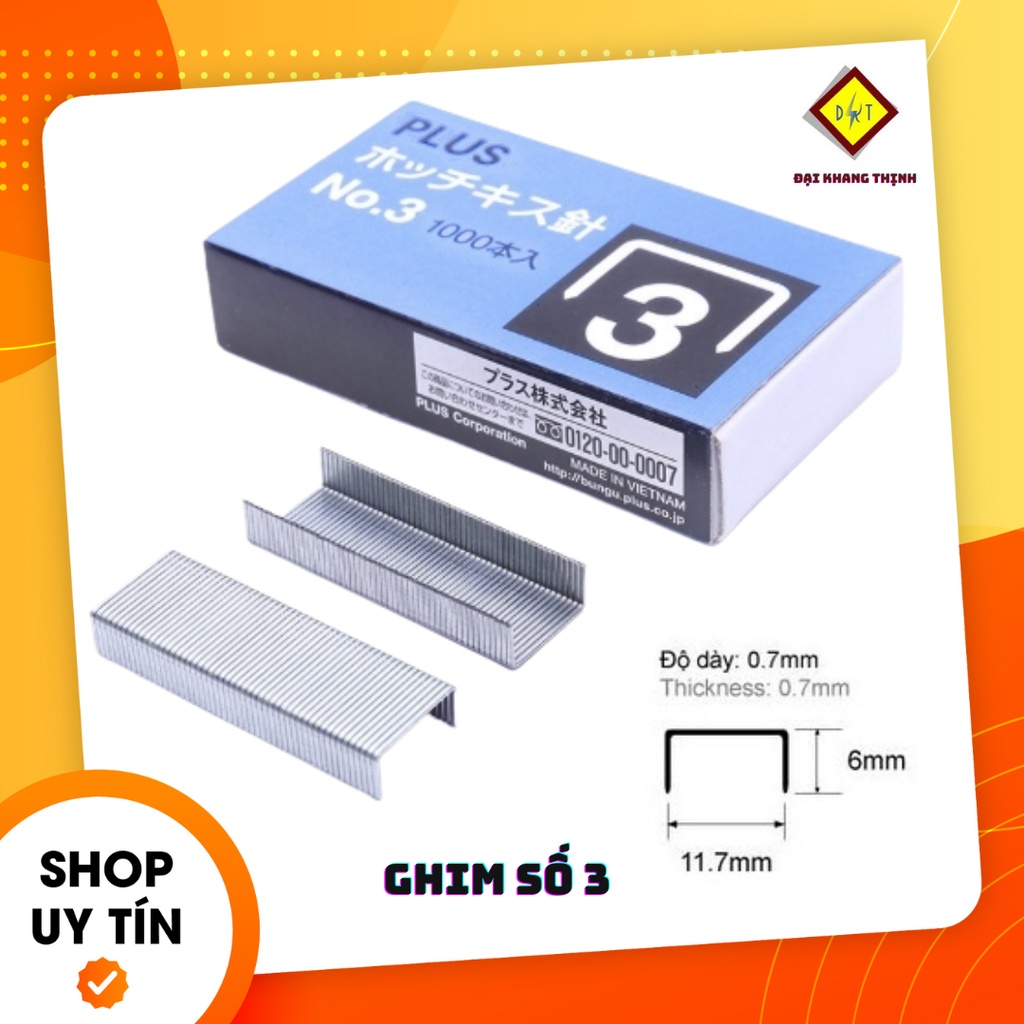 Kim bấm giấy số 3 PLUS ghim bấm giấy số 3 đinh gim tài liệu 1000cái kim ...
