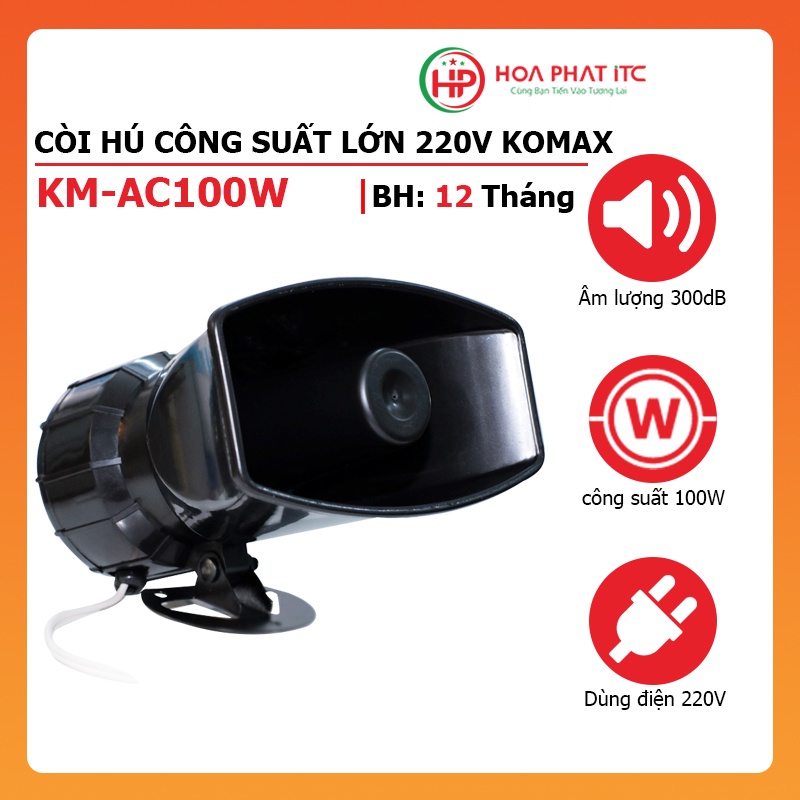Còi hú công suất lớn 220V Komax KM-AC100W | Shopee Việt Nam