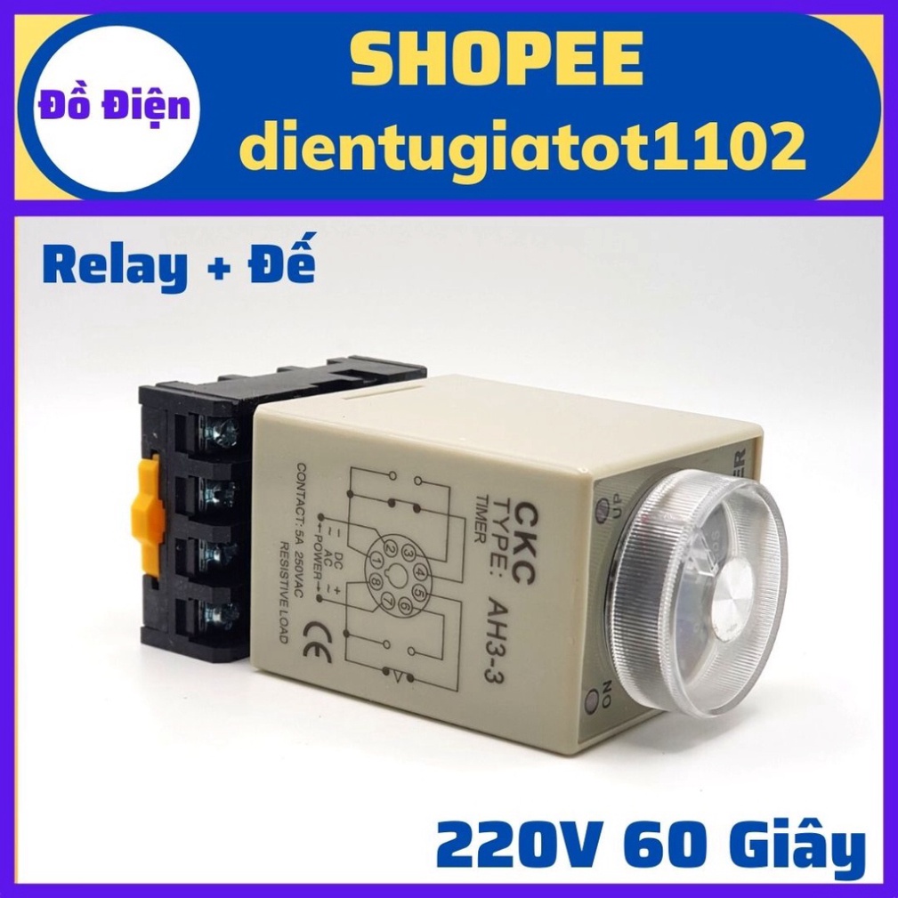 Relay thời gian CKC AH3-3, time 30 giây 220V, rơ le thời gian CKC 30S, rơ le thời gian | Shopee ...