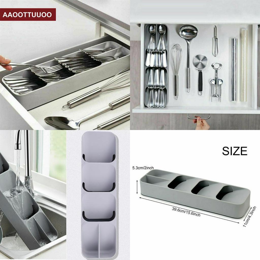 Organizer Spoon Divider Kitchen Organizer Tray Holder Storage Cutlery ...