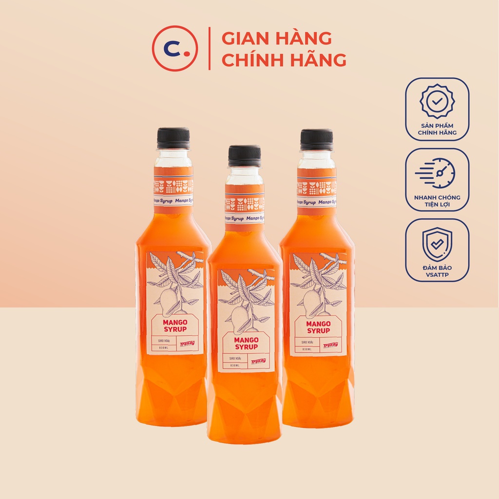 Syrup Trendy 830ml - Chuyên dùng cho pha chế đồ uống, trà sữa, trà hoa ...