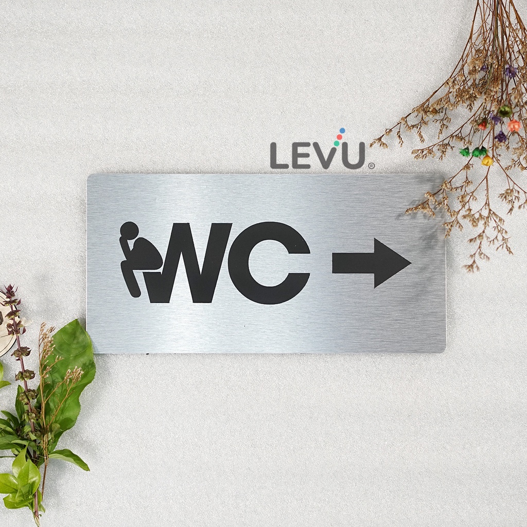 Bảng toilet có mũi tên chỉ hướng khu vực WC bằng nhôm alu | Shopee Việt Nam
