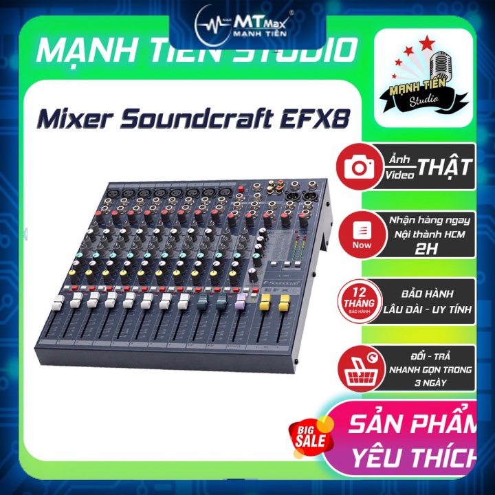 MT MAX [MẪU MỚI] Bàn mixer soundcard CRAFT EFX8 (vang số EFX 8) hỗ trợ âm thanh hát karaoke ...