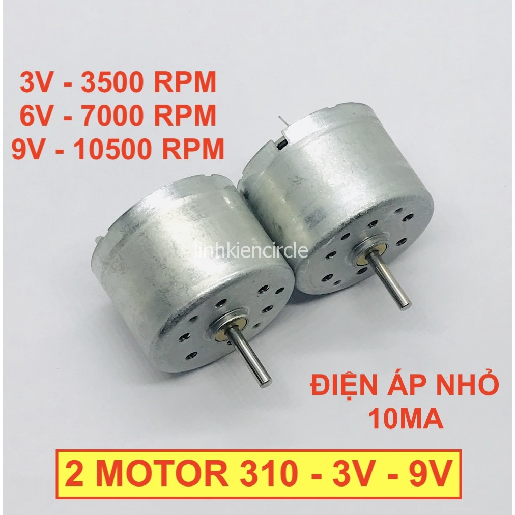 Motor mini 310 3v - 9v chạy êm dòng điện nhỏ 10mA tốc độ 3500 - 7000 ...
