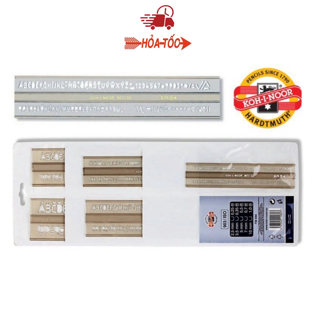 Thước chữ Koh bộ 5 cây, Thước Gốt Chữ KOH-I-NOOR 903- Sugi art shop ...