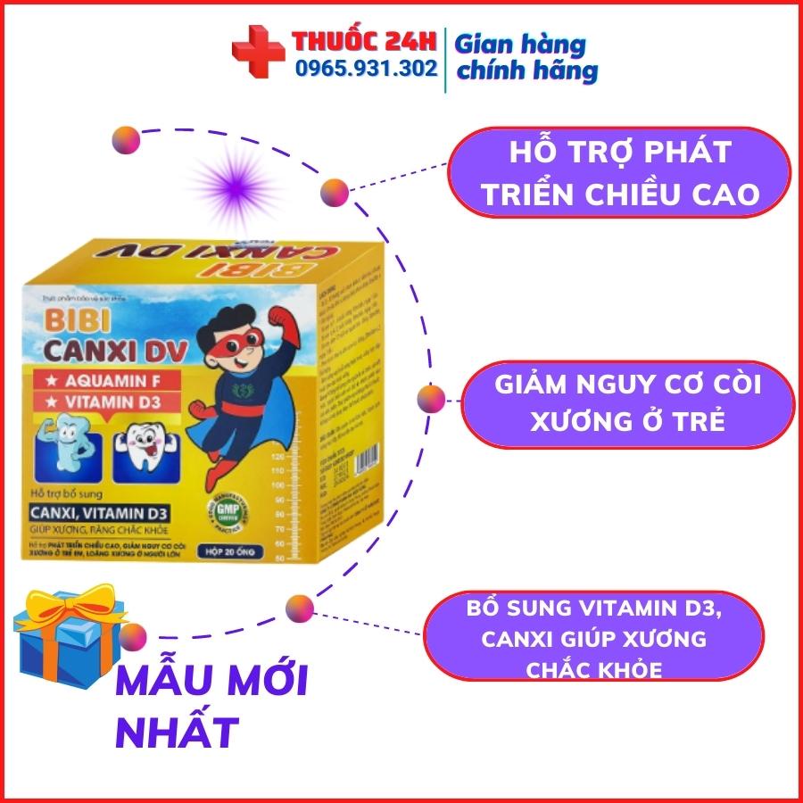 Bibi Canxi DV - HỖ TRỢ PHÁT TRIỂN CHIỀU CAO, GIẢM NGUY CƠ CÒI XƯƠNG Ở TRẺ , hộp 20 ống x 10ml ...
