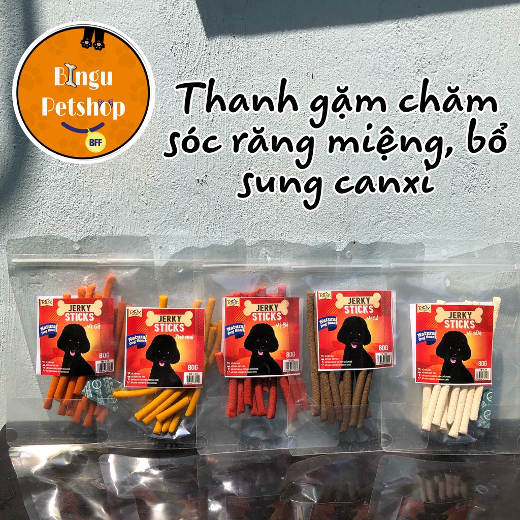 Snack cho chó Toby Thanh que dẻo dạng que cho chó 5 vị túi 80gr ...