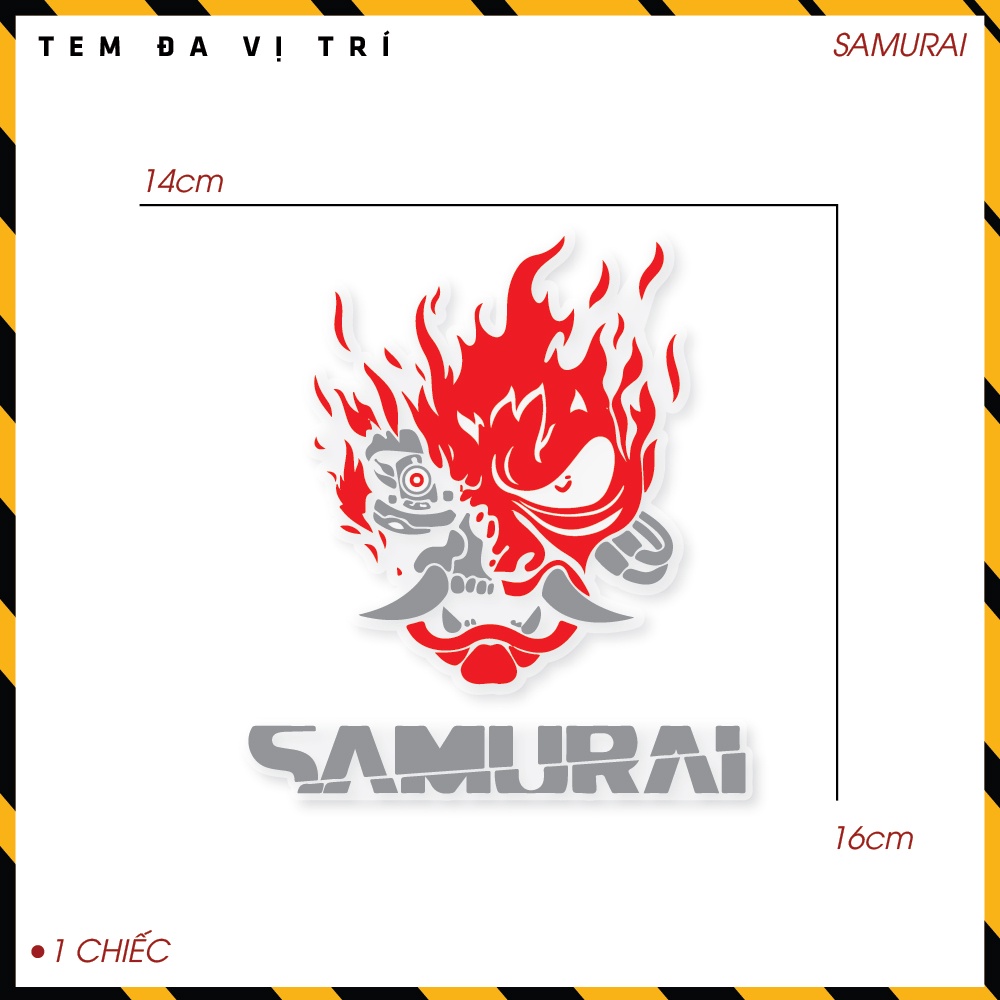 Tem Samurai Dán Xe Máy Xe Điện Mỏ Dè Mặt Nạ Mũ Bảo Hiểm | DVT-SAMURAI ...