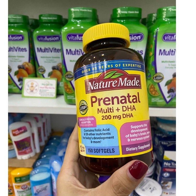 Vitamin bổ sung cho Bà bầu Prenatal Multi +DHA Nature Made - Nội Địa Mỹ ...