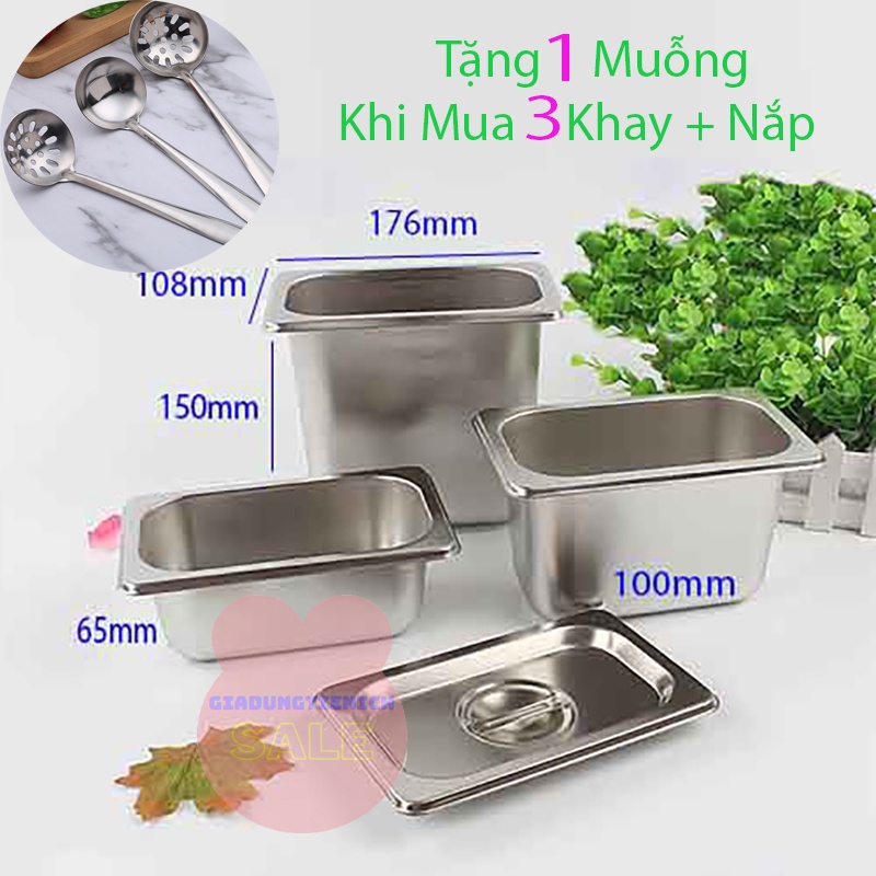 Khay inox GN 1/9 Đựng Thạch Topping Đựng Thực Phẩm Các Size (Có Nắp) | Shopee Việt Nam