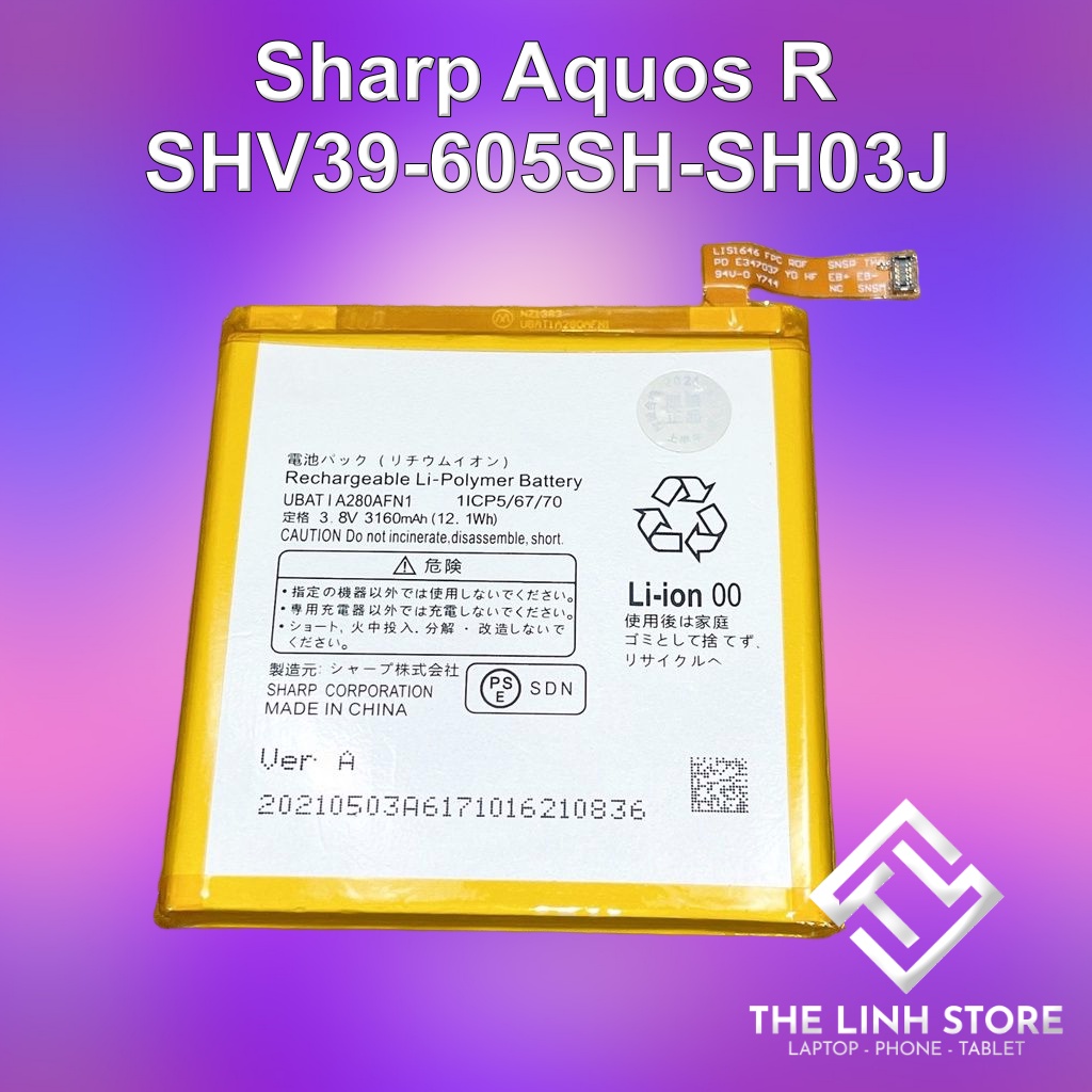 Pin Sharp Aquos R (SHV39 605SH SH03J) mã UBATIA280AFN1 3160mAh | Shopee ...