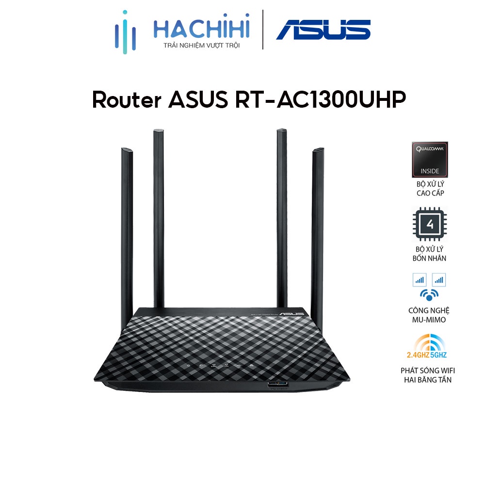 Router ASUS RT-AC1300UHP AC1300 MU-MIMO 2 Băng Tần 2.4GHz/5GHz | Shopee ...