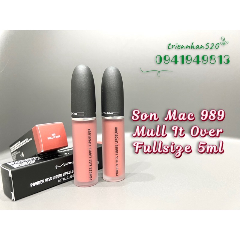 Fullsize - Fullbox Son kem lì Mac 989 Powder Kiss Liquid màu Mull It Over | Shopee Việt Nam
