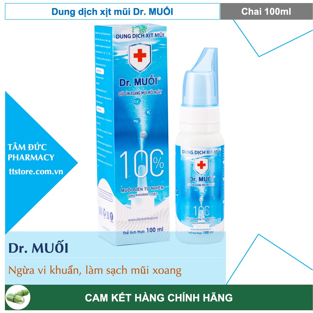 Dung dịch xịt mũi Dr. Muối 100ml [Dr muối] - Bảo vệ và làm sạch mũi ...