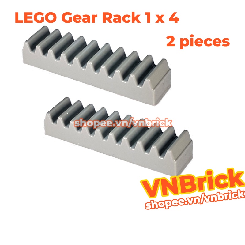 Lot 2x LEGO Light Bluish Gray Technic, Gear Rack 1 x 4 ID 4211450 3743 ...