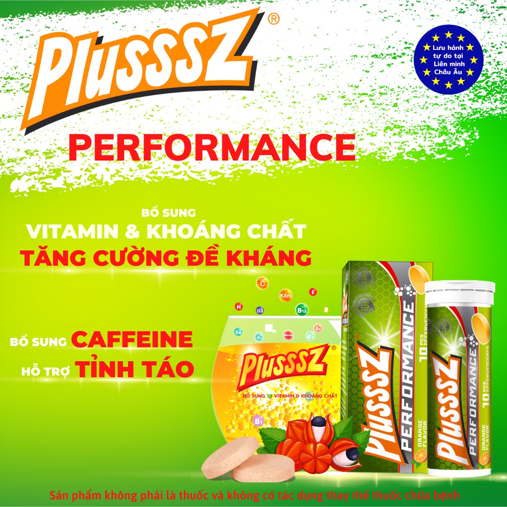 {DATE THÁNG 1.2026} Viên sủi Plusssz Performance vị cam không đường ...