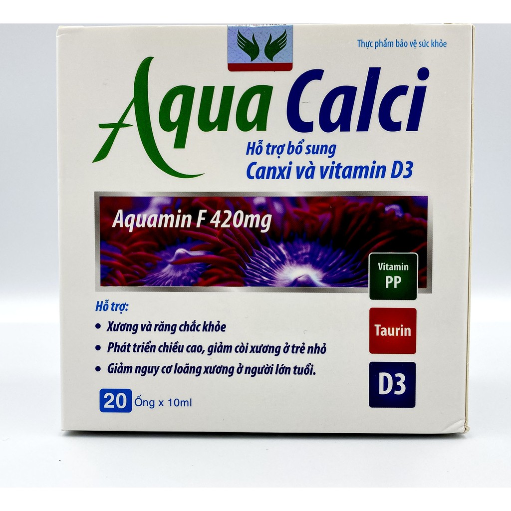 Aqua Calci- Bổ Sung Calci Và Vitamin D - Họp 20 Ống | Shopee Việt Nam