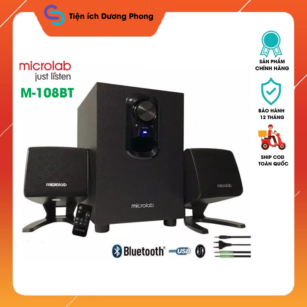 Loa Bluetooth không dây Microlab M108BT 2.1 (Bluetooth/USB/FM/Remote) - Hàng chính hãng BH 12 ...