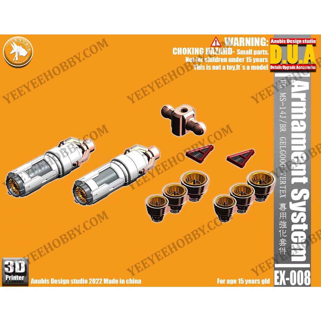 PHỤ KIỆN MOD ANUBIS - MÔ HÌNH IN 3D HG RG 1/144 MS-14J/BR GELGOOG ...