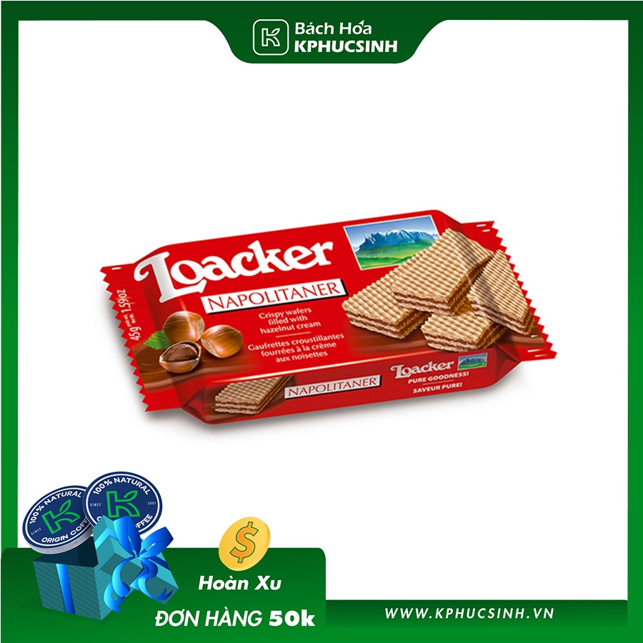 Bánh Xốp Classic Kem Hạt Dẻ Hiệu Loacker - Loacker Classic Napolitaner 45G | Shopee Việt Nam