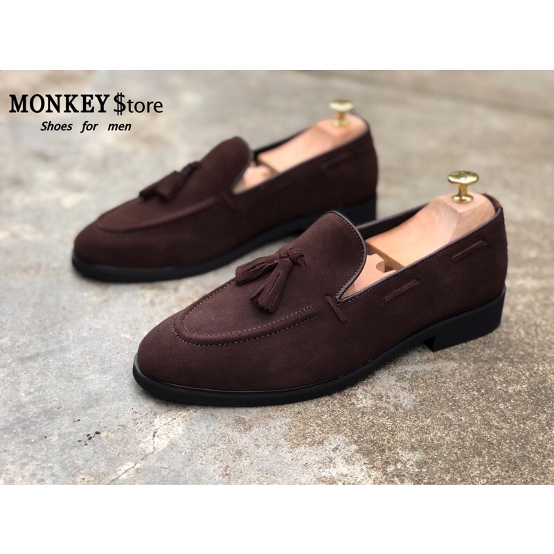 Giày tây nam da lộn, giày công sở loafer tassel chuông thời trang - Ảnh ...