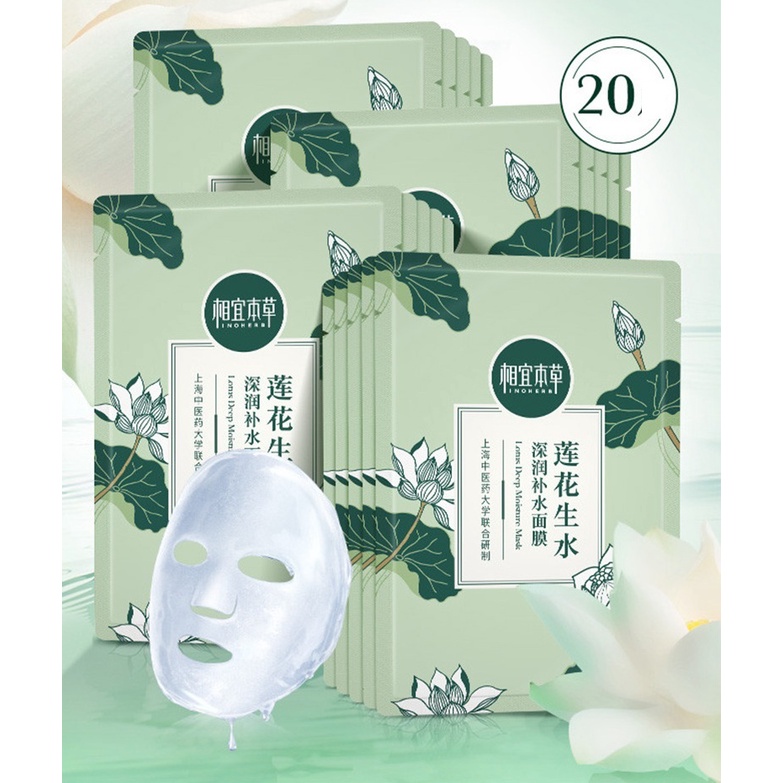(Vỏ mới) Set 20 miếng mặt nạ cấp ẩm chăm sóc da nội địa Trung Inoherb ...