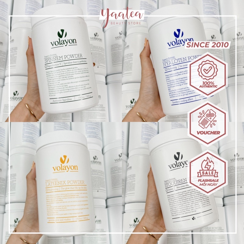 Mặt nạ Volayon Powder tảo xoắn - cấp nước - bùn khoáng Spinem Hyaloten ...