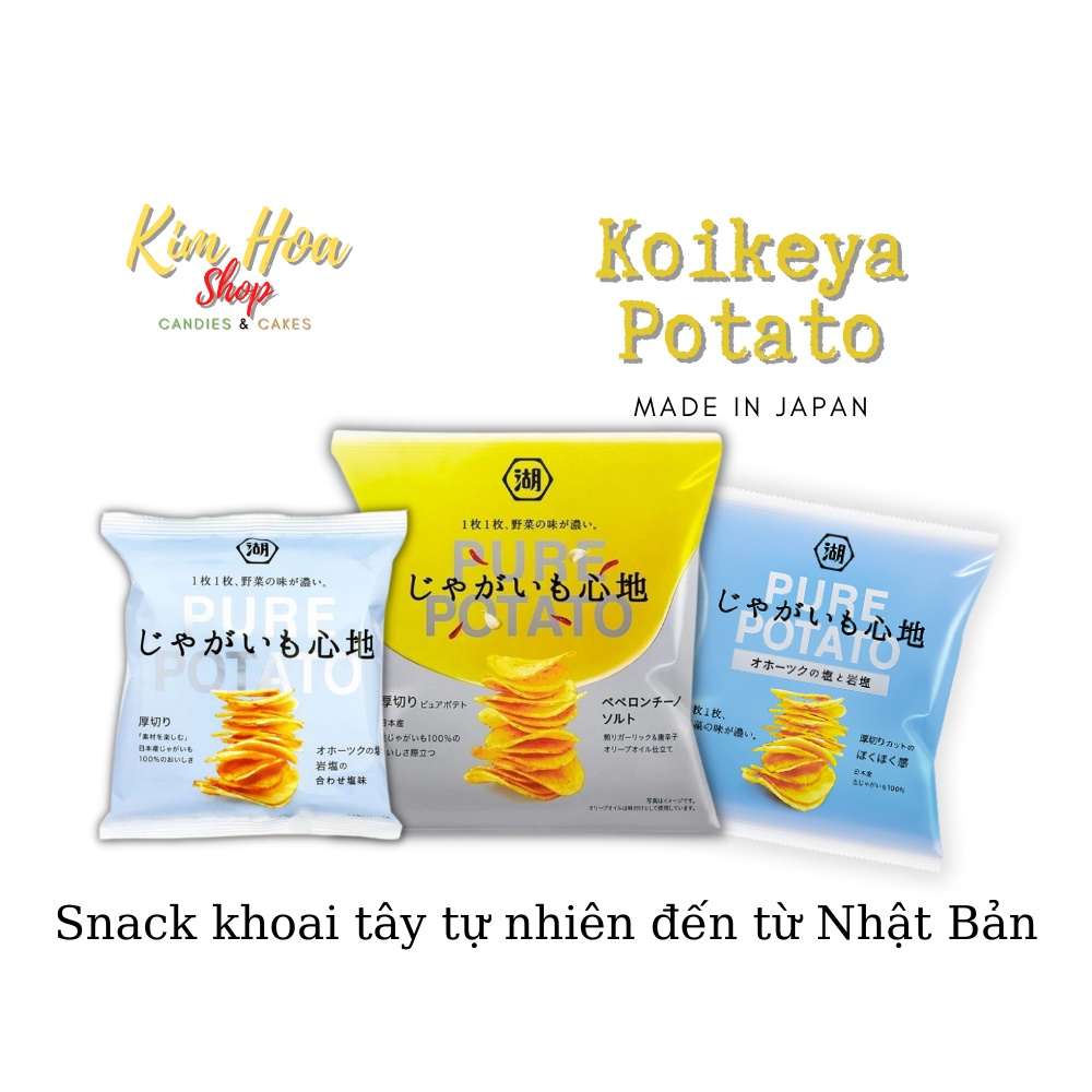 Snack khoai tây tự nhiên Koikeya Potato vị muối cay và vị muối sesame ...
