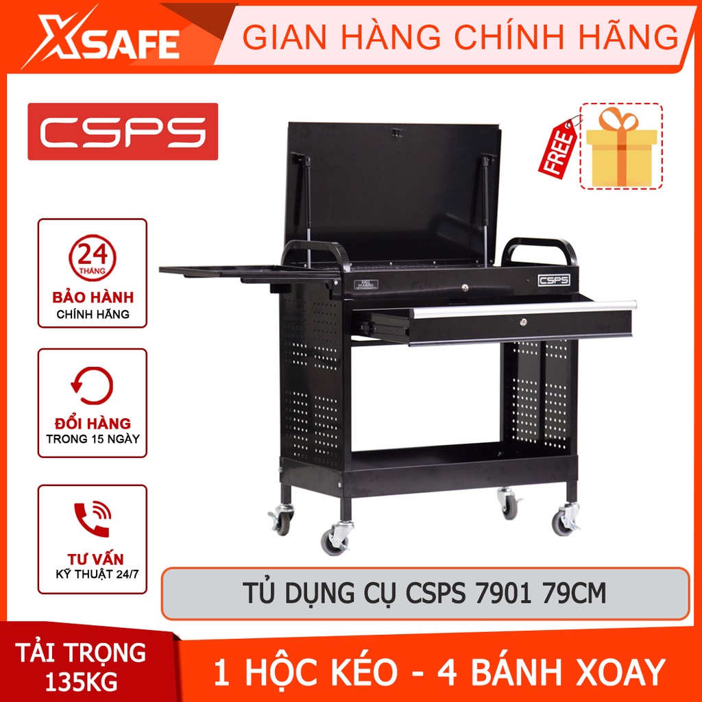 Tủ đồ nghề CSPS VNUC07901BB3 79cm Tỷ thép 1 hộc kéo, 4 bánh xoay, tải trọng tối đa 135kg [CHÍNH ...