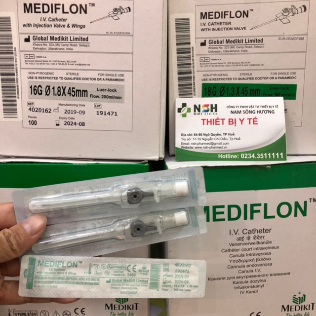BỘ 50 100 CÂY KIM LUỒN TĨNH MẠCH XỎ KHUYÊN 16G KIM LUỒN CATHETER tiêm ...