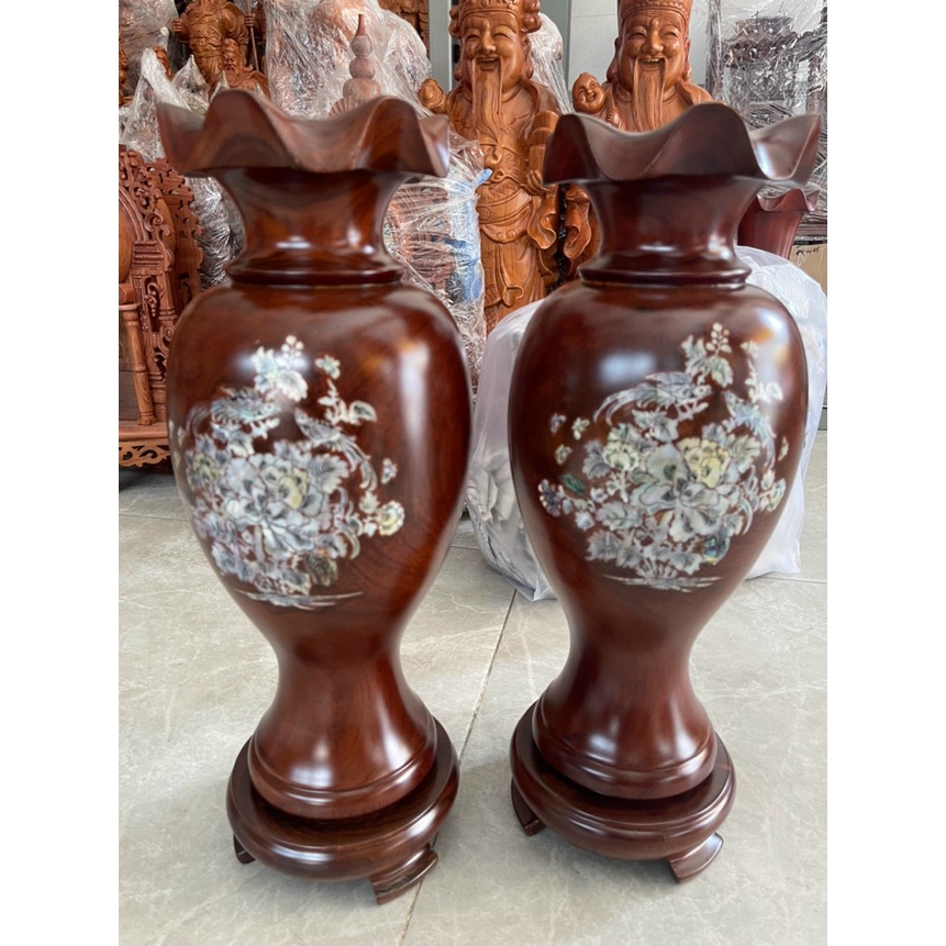 Cặp lục bình gỗ lim nguyên khối mẫu mới siêu đẹp cao 50cm | Shopee Việt Nam