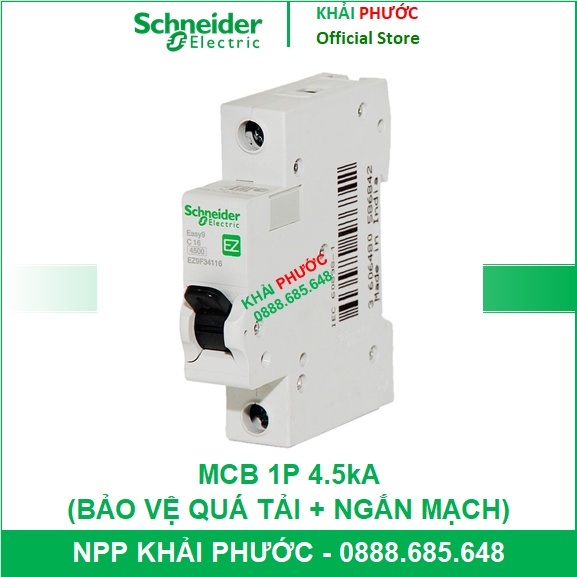MCB CB tép 1P cầu dao 1 pha 6A 10A 16A 20A 25A 32A 40A 50A 63 4.5kA Áp tô mát tép át tép aptomat ...