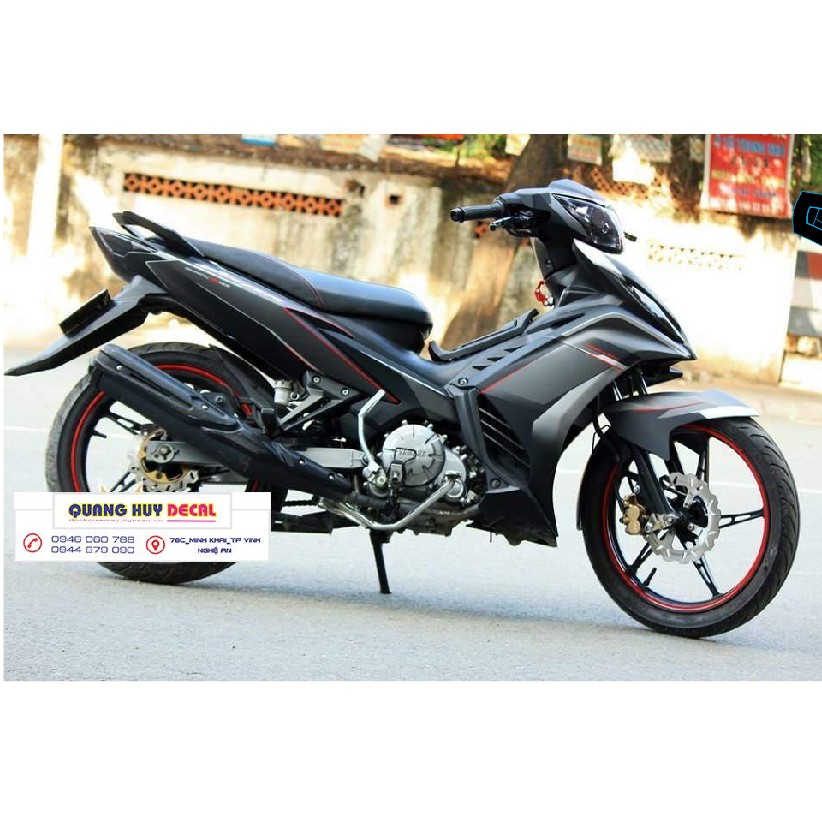 Tem trùm exciter 135 đen chỉ đỏ, độ team decal xe ex dán đời 2011-2014 ...
