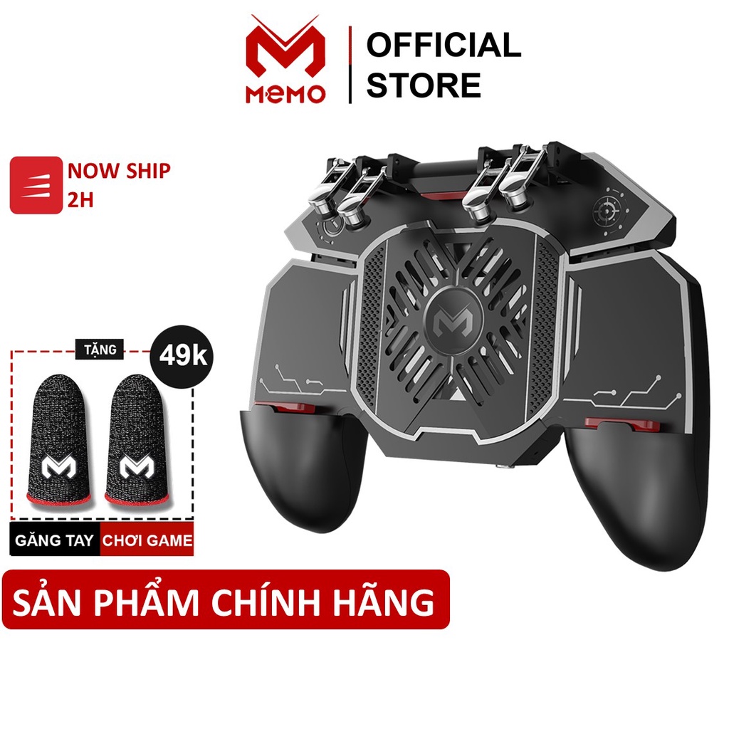 Tay cầm chơi game kèm tản nhiệt MEMO AK88 pin 1200mAh tăng tốc 6 ngón linh hoạt cho điện thoại ...