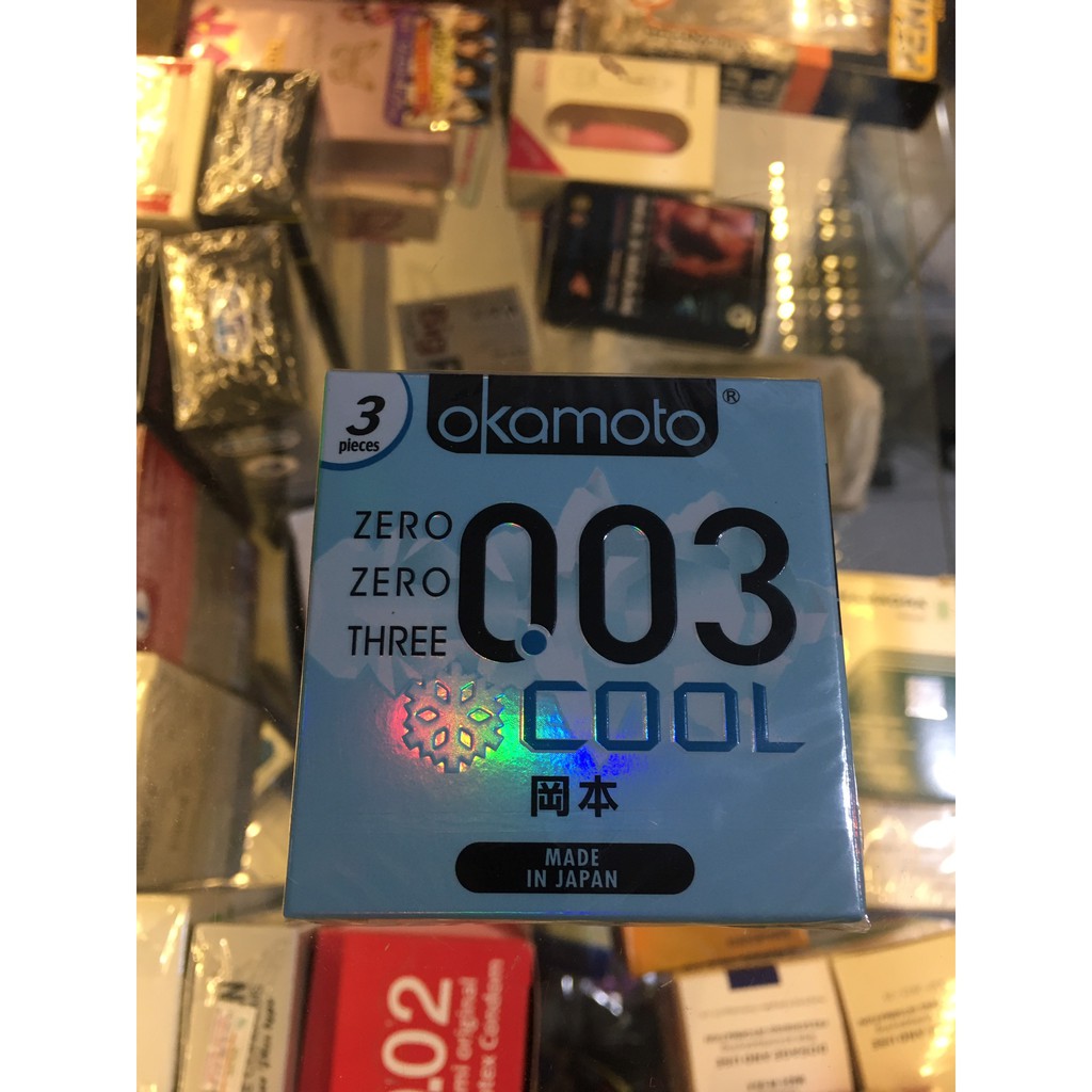 Bao cao su Okamoto 0.03 Cool cực siêu mỏng mát lạnh hộp 3 chiếc[chinh hãng ] | Shopee Việt Nam