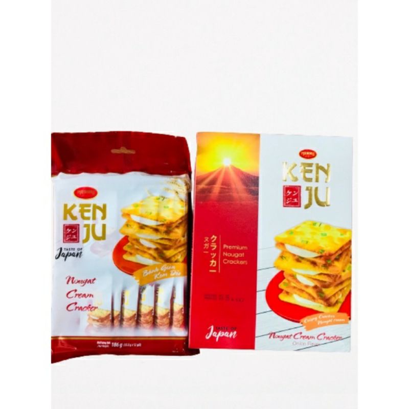 Bánh Nougat Cream Cracker Kenju 186gr -300gr (12 - 18 bánh) | Shopee ...