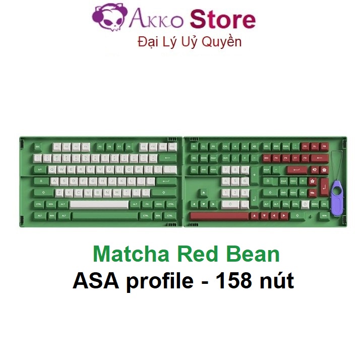 Bộ nút phím cơ AKKO Keycap set – Matcha Red Bean (PBT Double-Shot/ASA profile/158 nút) | Shopee ...