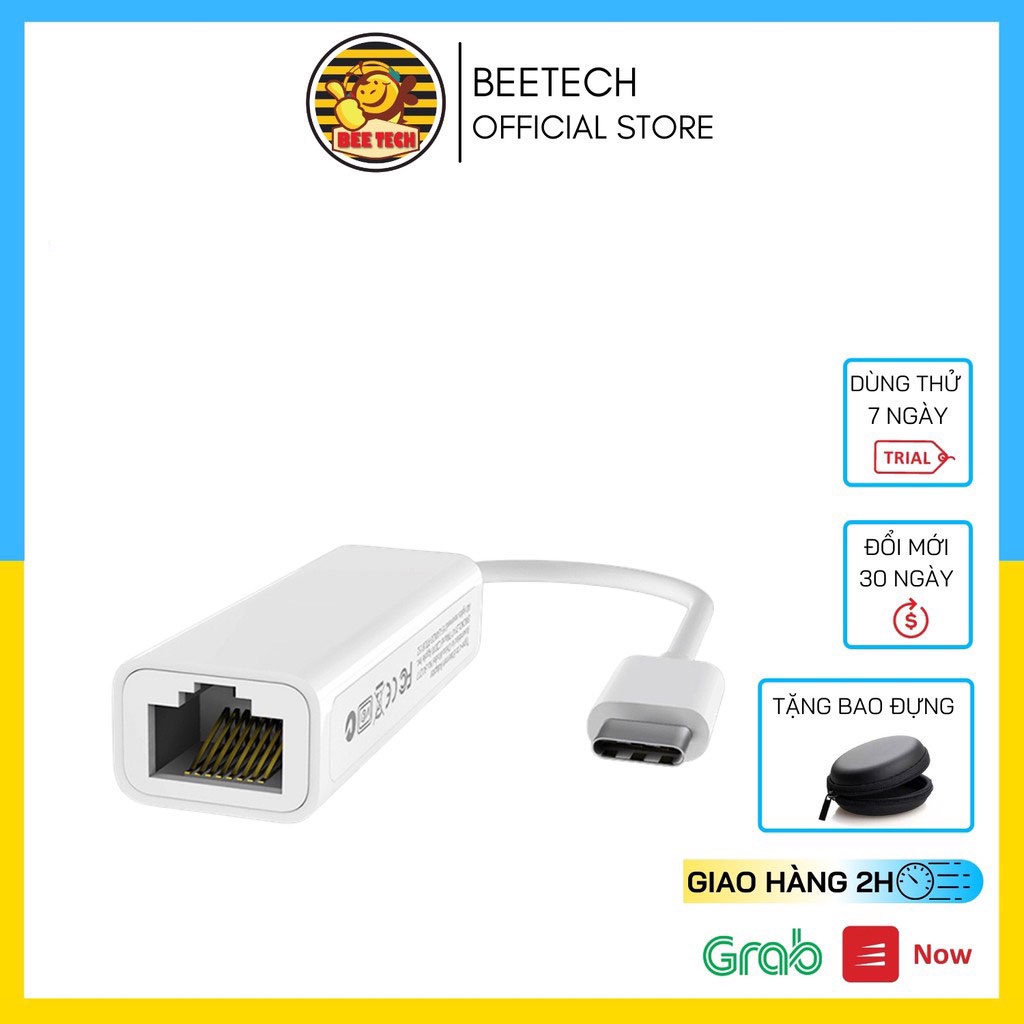 Adapter chuyển đổi từ cổng USB Type C sang cổng mạng lan BT45 cho ĐT,tablet,tablet táo,laptop ...