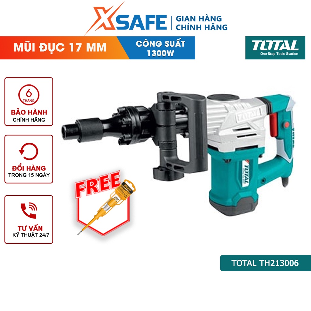 Máy đục bê tông TOTAL TH213006 công suất 1300W, tốc độ đập 3800 bpm ...