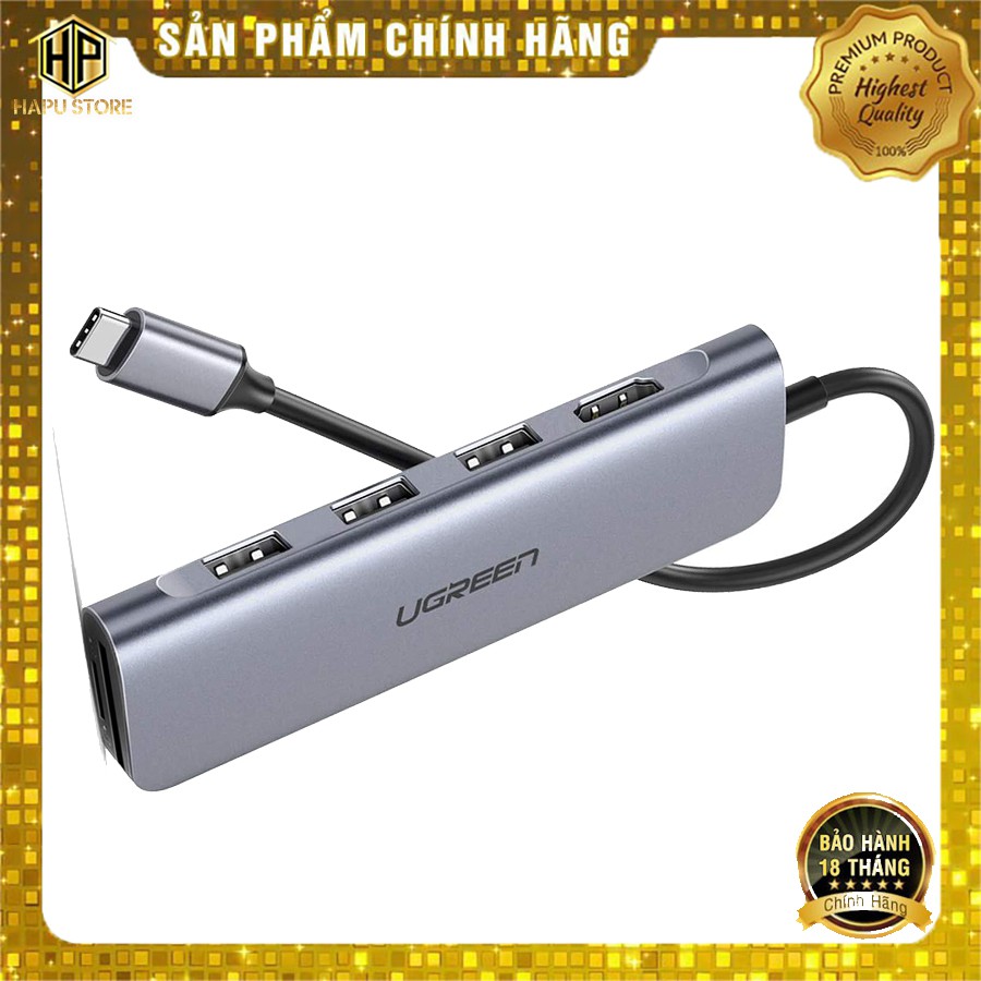 Cáp USB Type C to HDMI, USB 3.0, đọc thẻ SD/TF Ugreen 70410 chính hãng - Hapustore | Shopee Việt Nam