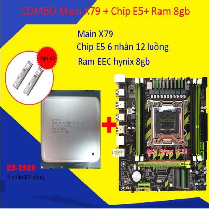 Combo main X79 chip E5 Ram 8gb | Shopee Việt Nam